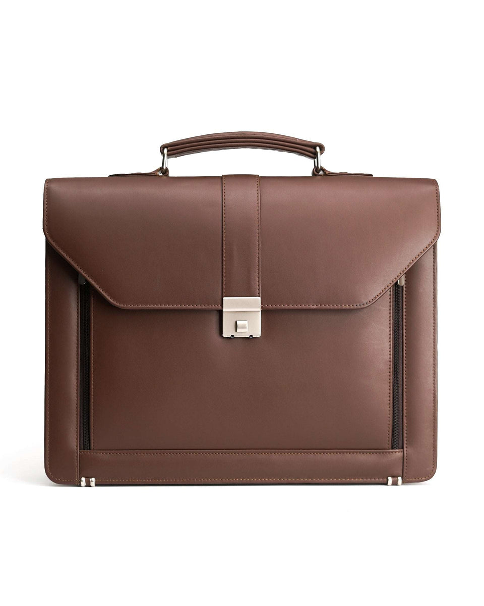 The Executive Leather Briefcase Office Bag With Laptop Compartment ...